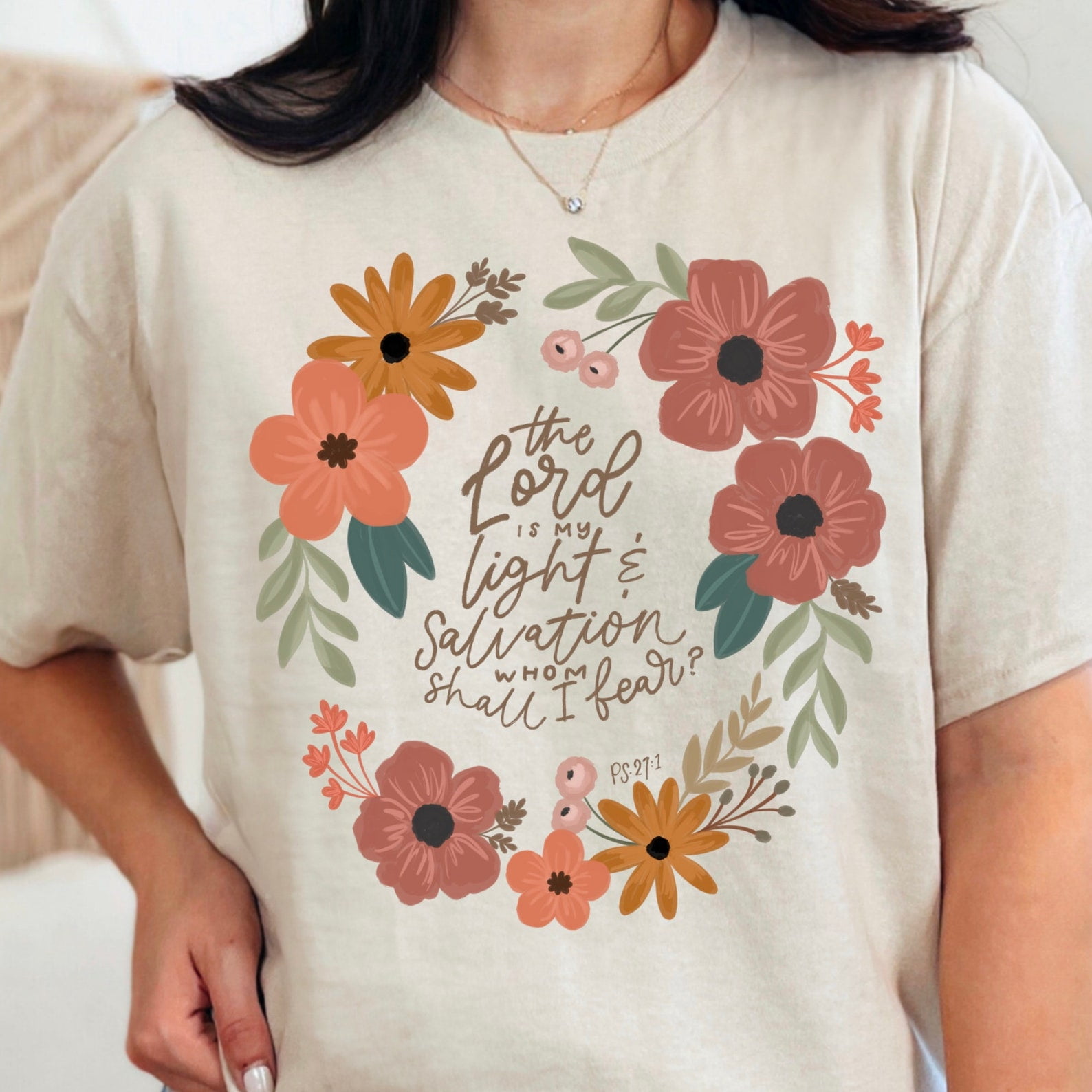 The Lord Is My Light and Salvation Shirt, Christian Faith T-Shirt with ...