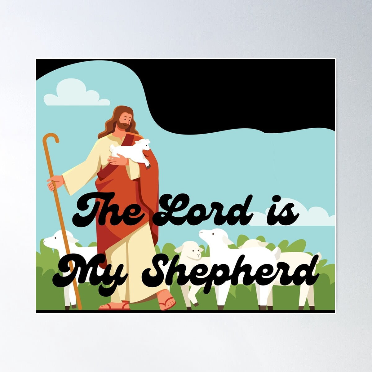 The Lord Is My Shepherd Poster Wall Art, Modern Wall Decor For Living ...