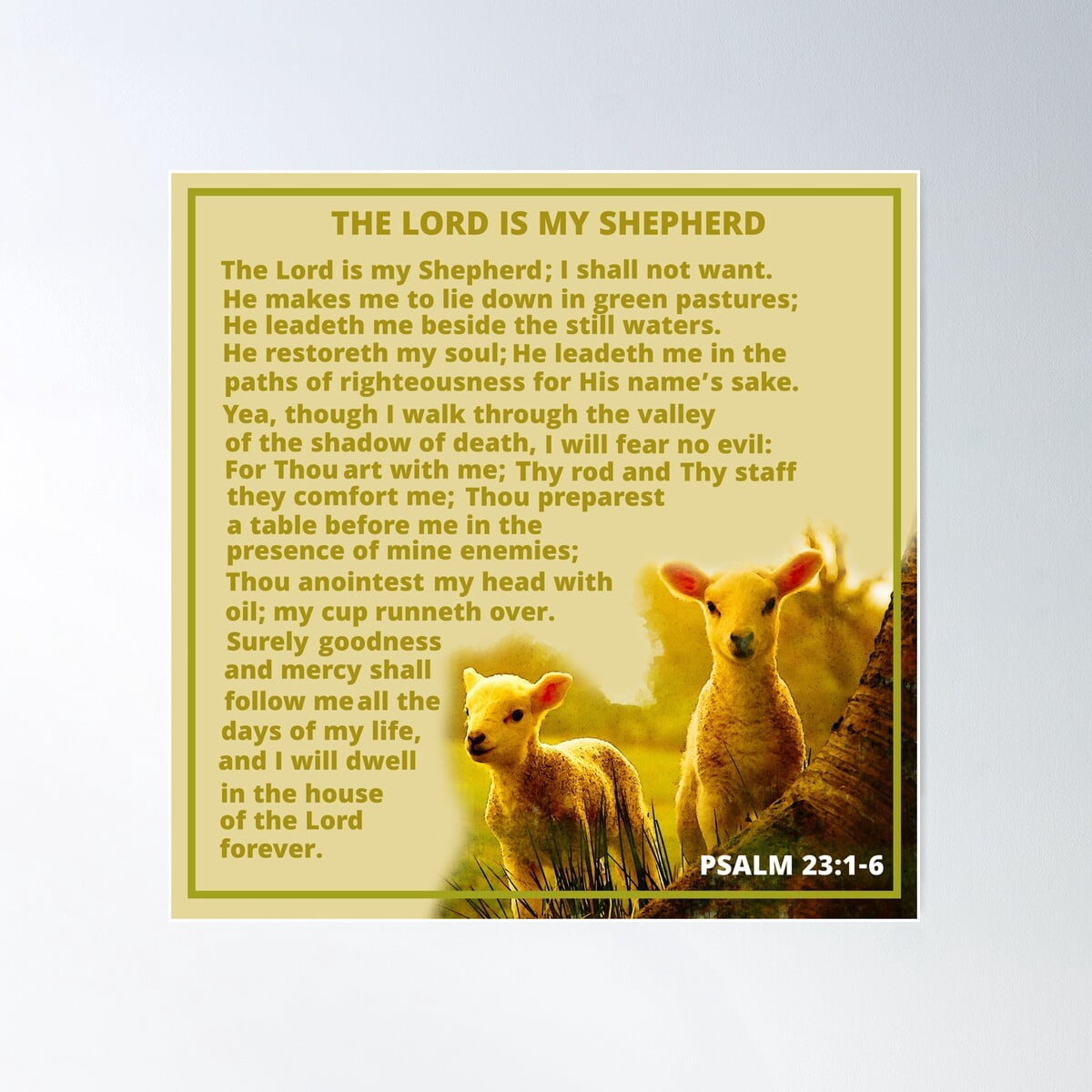 The Lord Is My Shepherd Poster Wall Art, Modern Wall Decor For Living ...