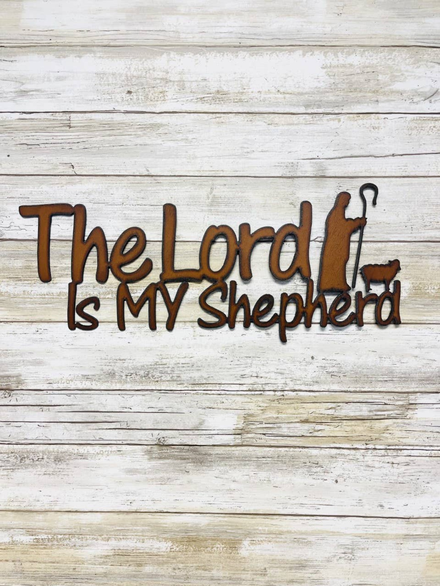 The Lord Is My Shepherd Rustic Metal Christian Sign - Walmart.com