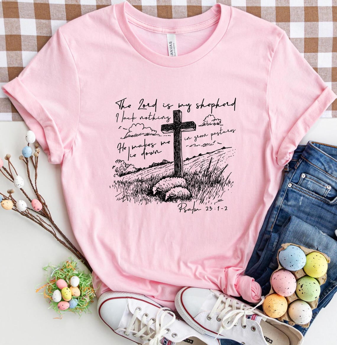 The Lord Is My Shepherd Shirt, Easter Shirt, Lord'S Prayer Shirt For ...