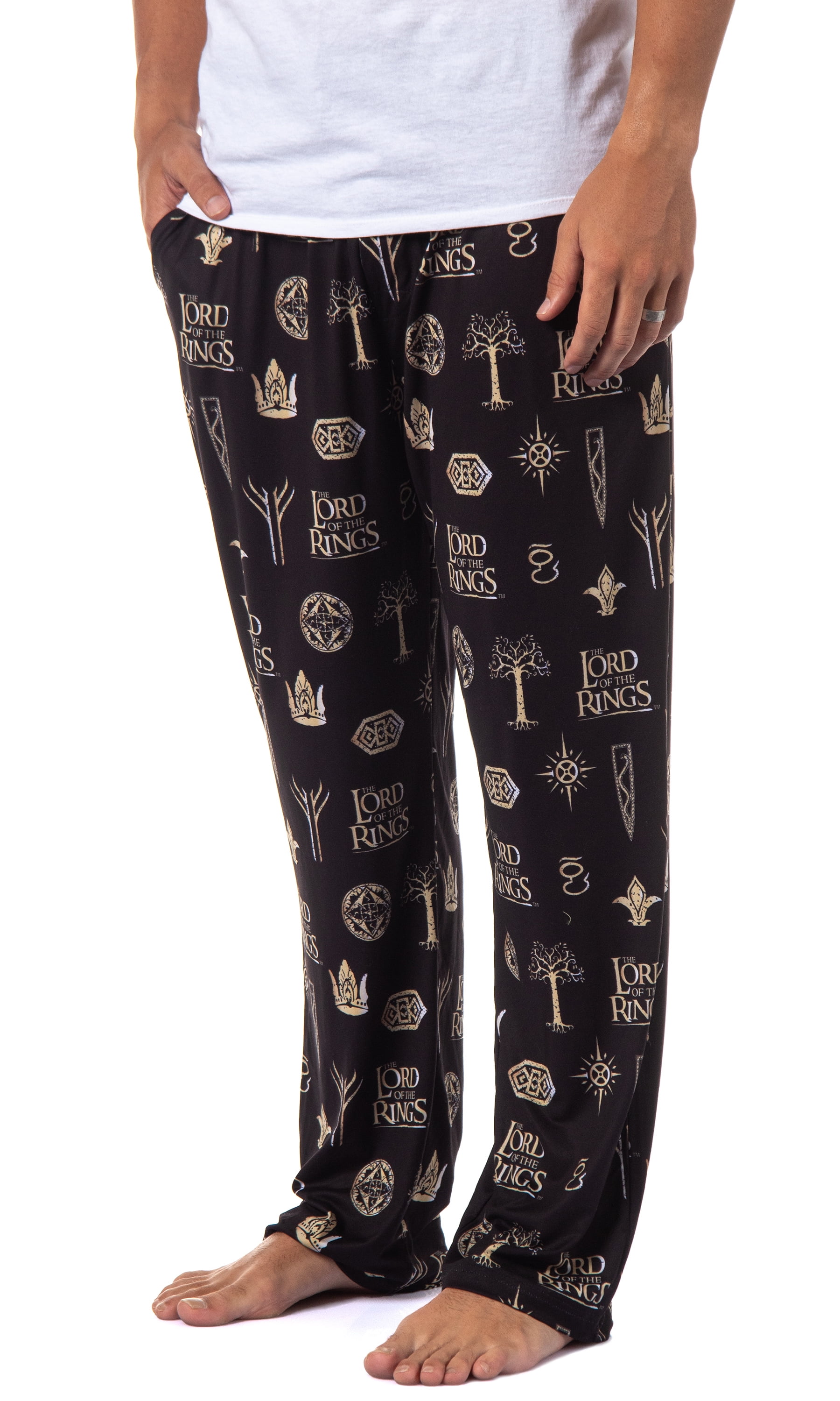 The Lord Of The Rings Mens' Tossed Print Movie Film Title Logo Pajama ...