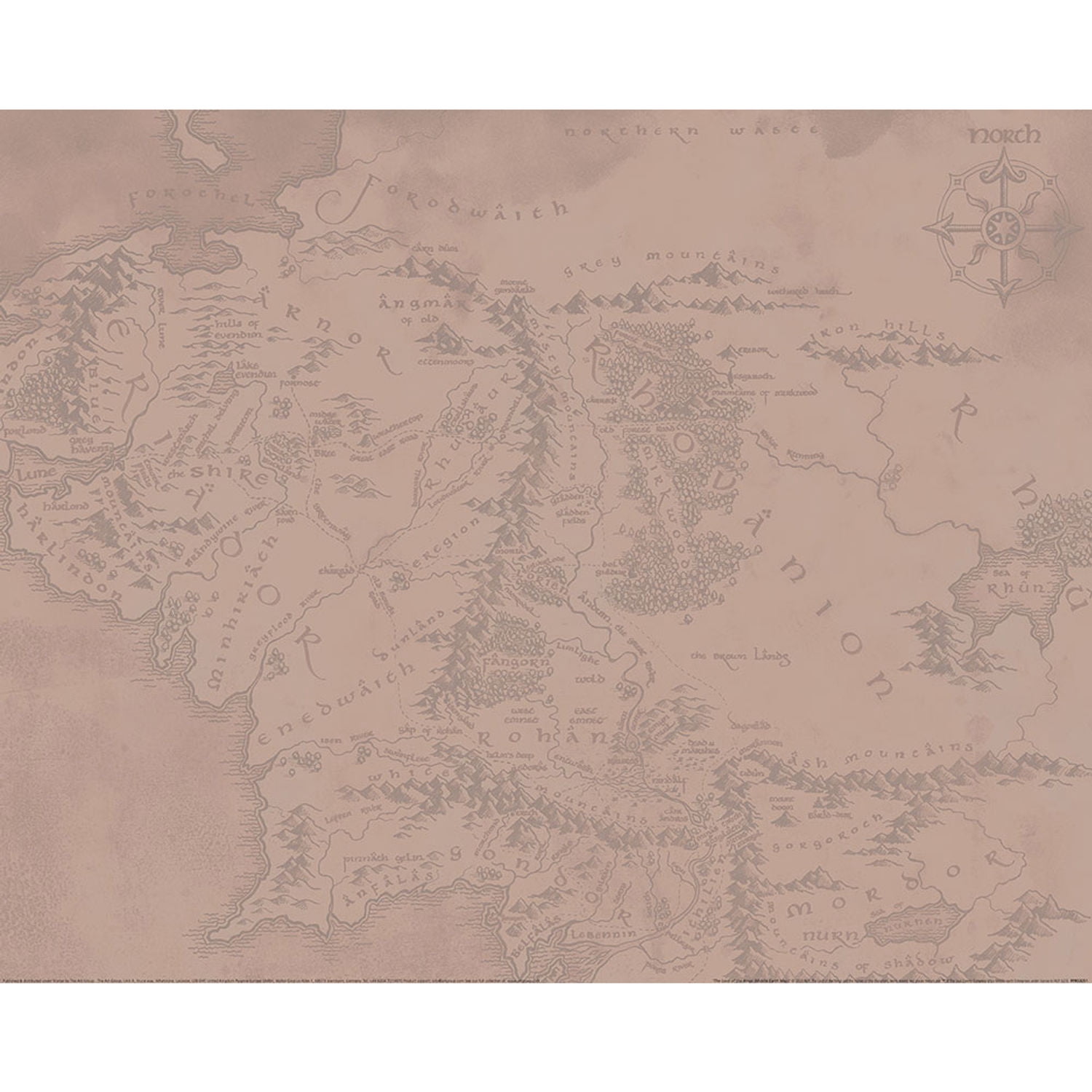 The Lord Of The Rings Middle Earth Paper Print - Walmart.com