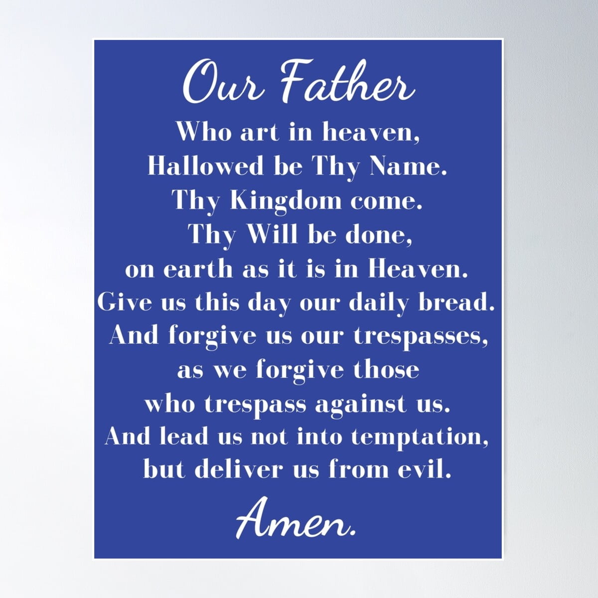 The Lord'S Prayer, Our Father Prayer Poster Wall Art, Modern Wall Decor ...