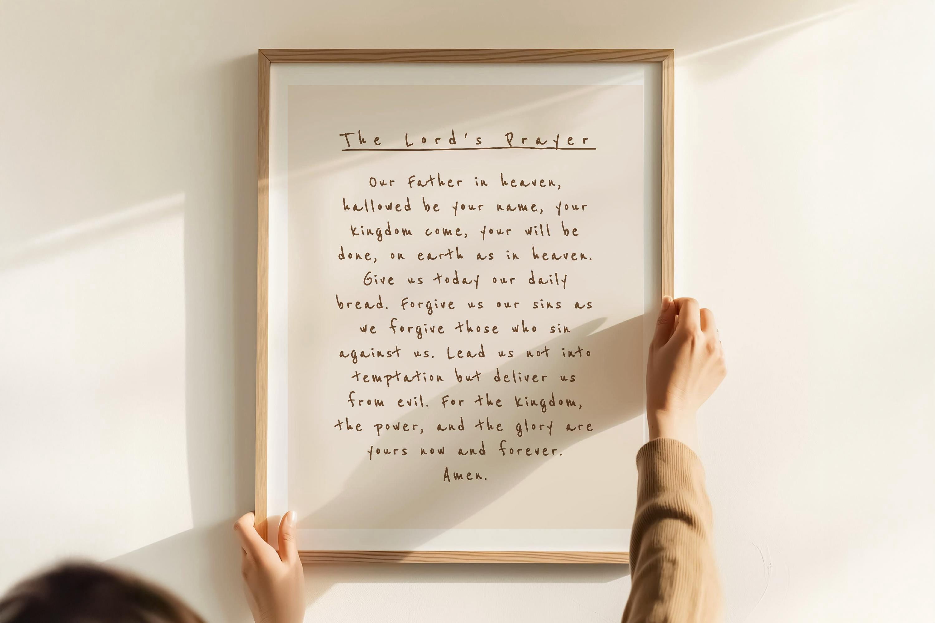 The Lord'S Prayer Poster - Christian Wall Art, Jesus Print, Handwriting ...