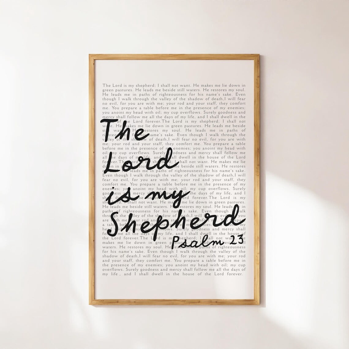 The Lord is My Shepherd Psalm 23 Textured Modern Art, Unframed Canvas ...