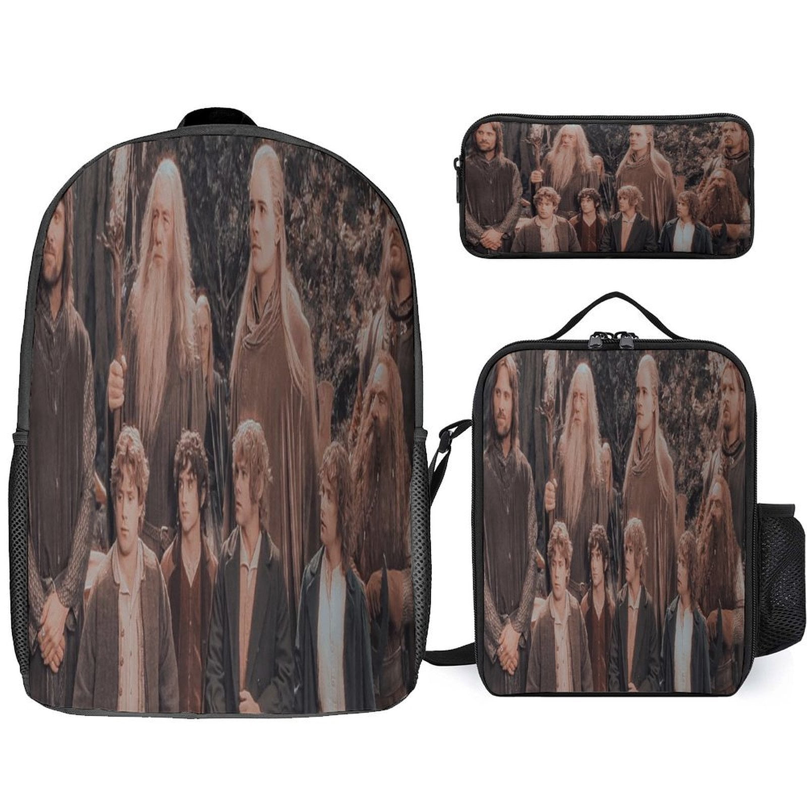 The Lord of the Rings Backpack with Lunch Bag Combo 17 inch Black,The ...