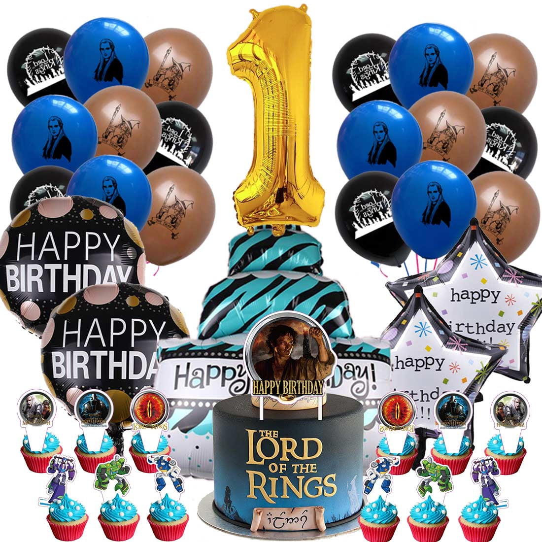 The Lord of the Rings Party Supplies 1st Decor Kit Balloons Birthday ...