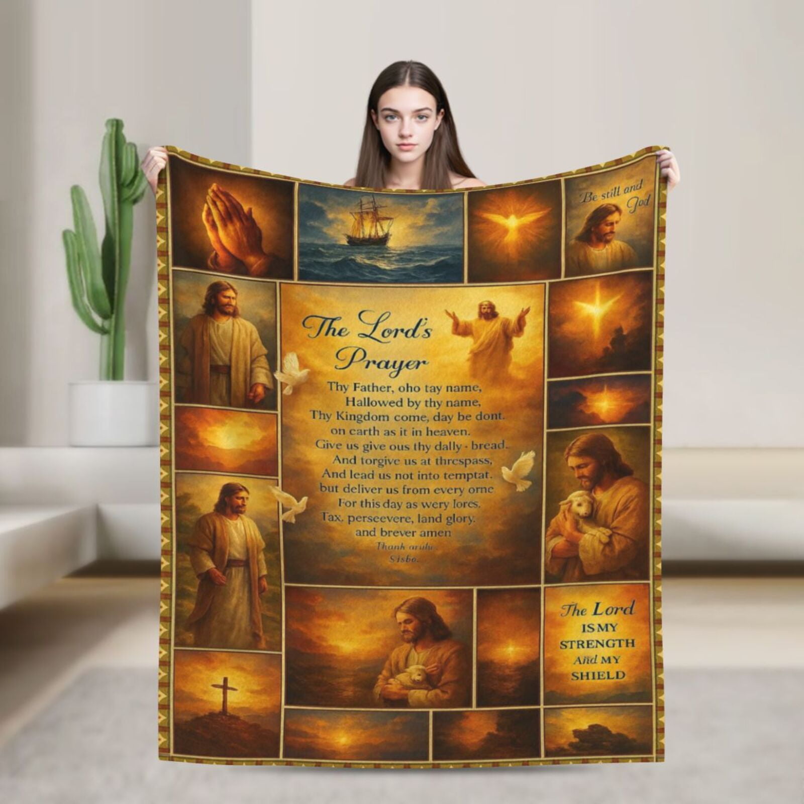 The Lord's Prayer Blanket for Women Men, Christian Gifts for Women ...