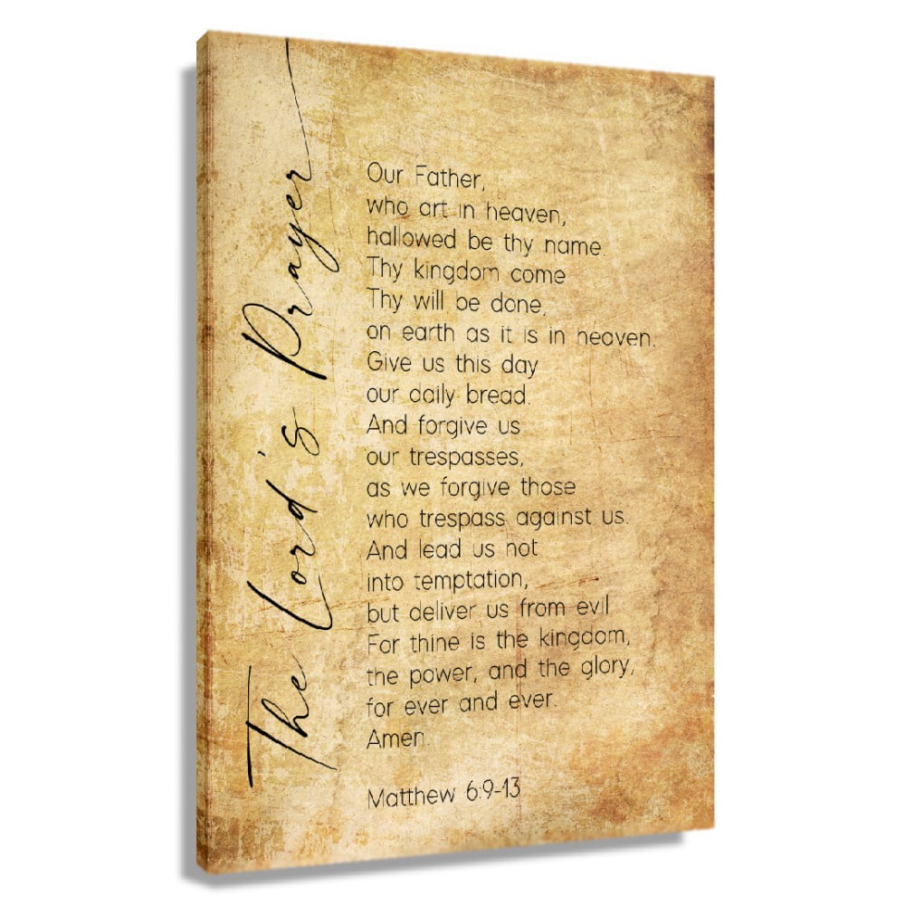 The Lord's Prayer Matthew 6 9-13 Bible Quote Wall Art Scripture Posters ...