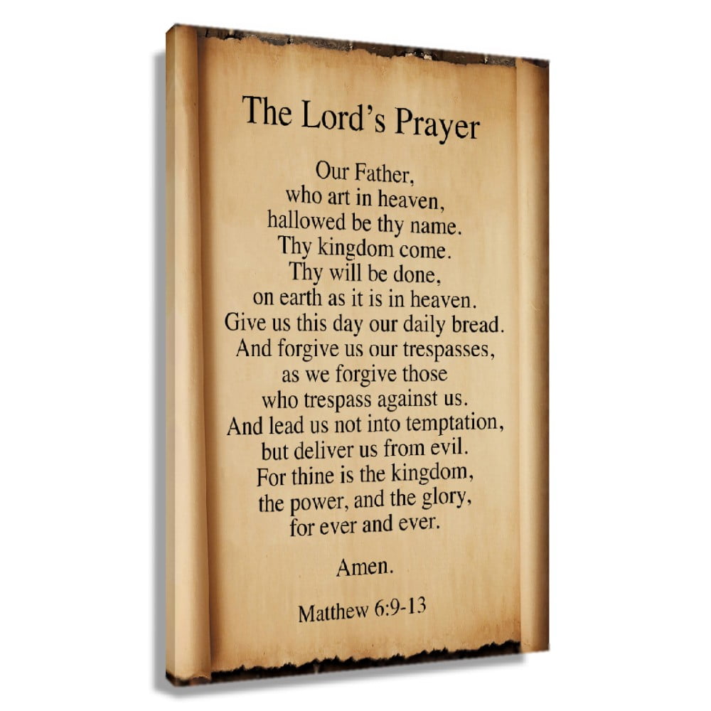 The Lord's Prayer Matthew 6 9-13 Bible Verse Wall Art Vintage Scripture ...