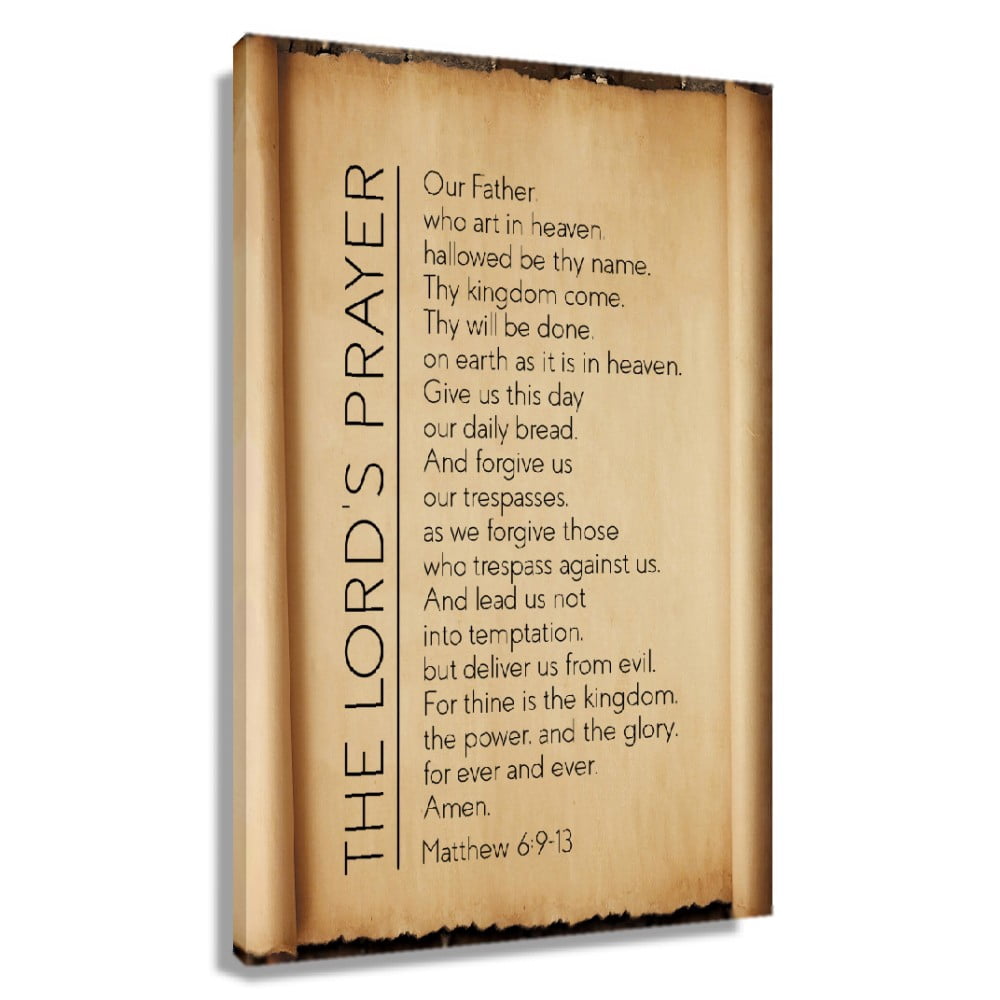 The Lord's Prayer Matthew 6 9-13 Bible Verse Wall Art Vintage Scripture ...