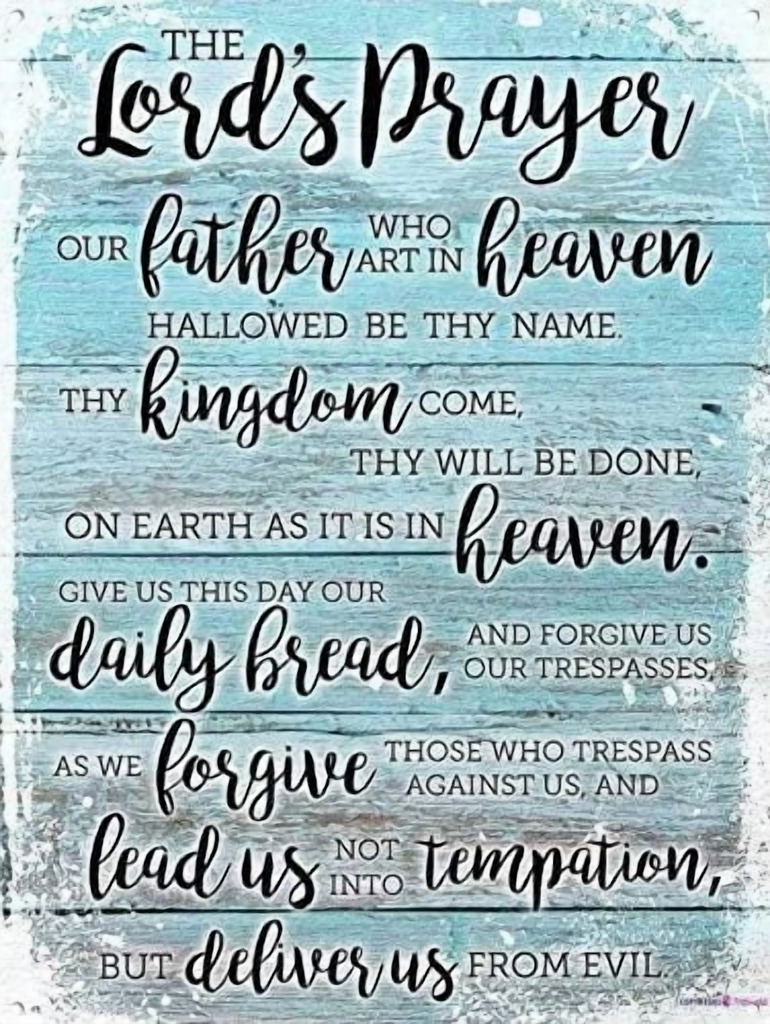 The Lords Prayer Metal Sign Vintage Religious Wall Art Aluminum Plaque ...