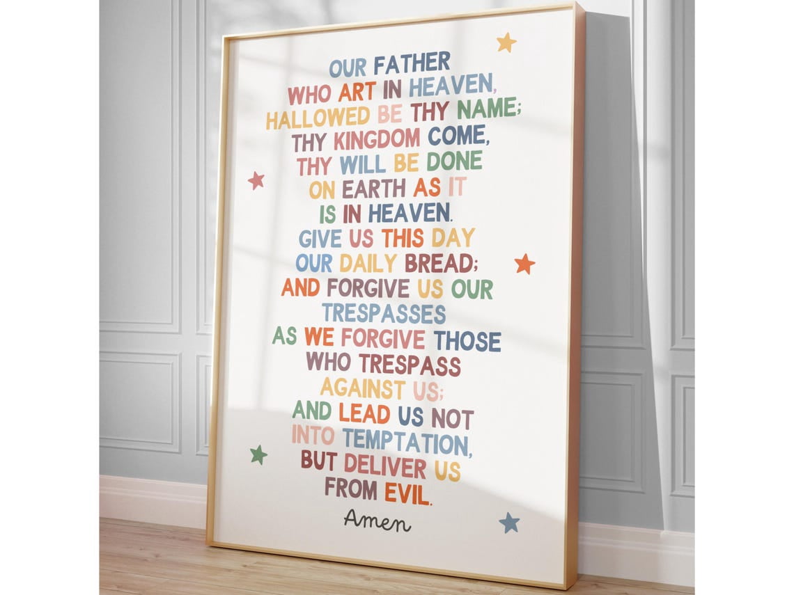 The Lords Prayer Poster Christian Classroom Decor Children Bible Verse ...