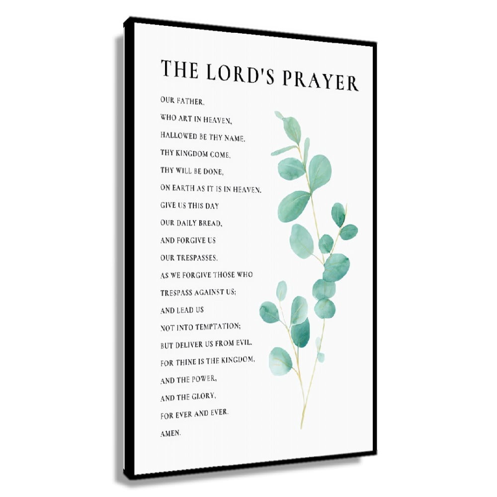 The Lords Prayer Print, Our Father Prayer Scripture Wall Art, Botanical ...