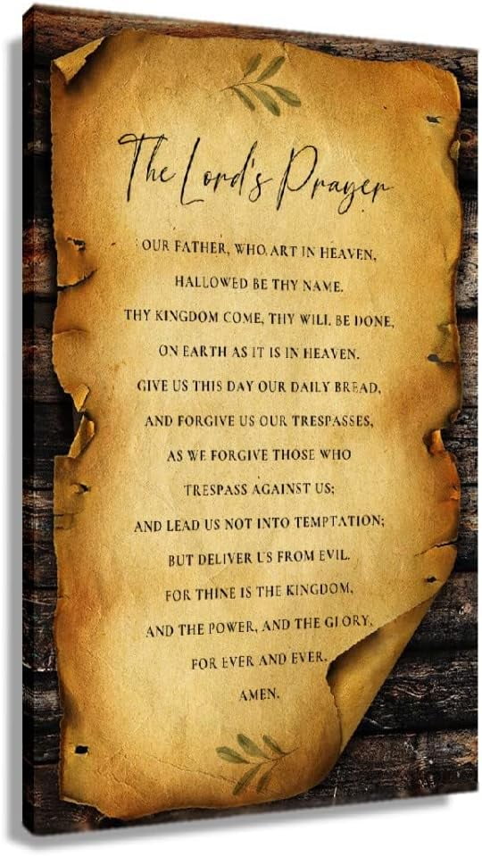The Lords Scripture Wall Art Prayer Poster Our Father's Prayer Bible ...