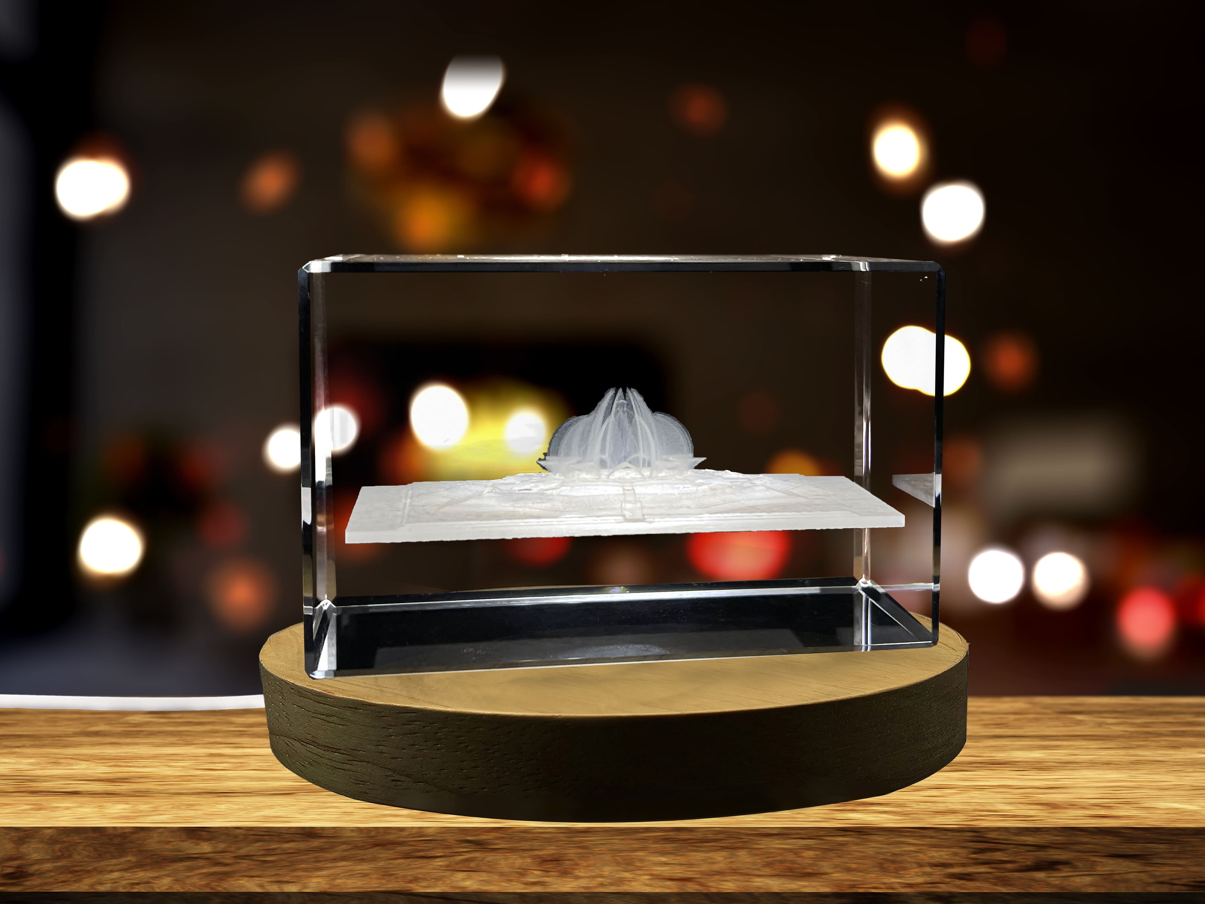 The Lotus Temple 3D Engraved Crystal Keepsake Souvenir - Walmart.com
