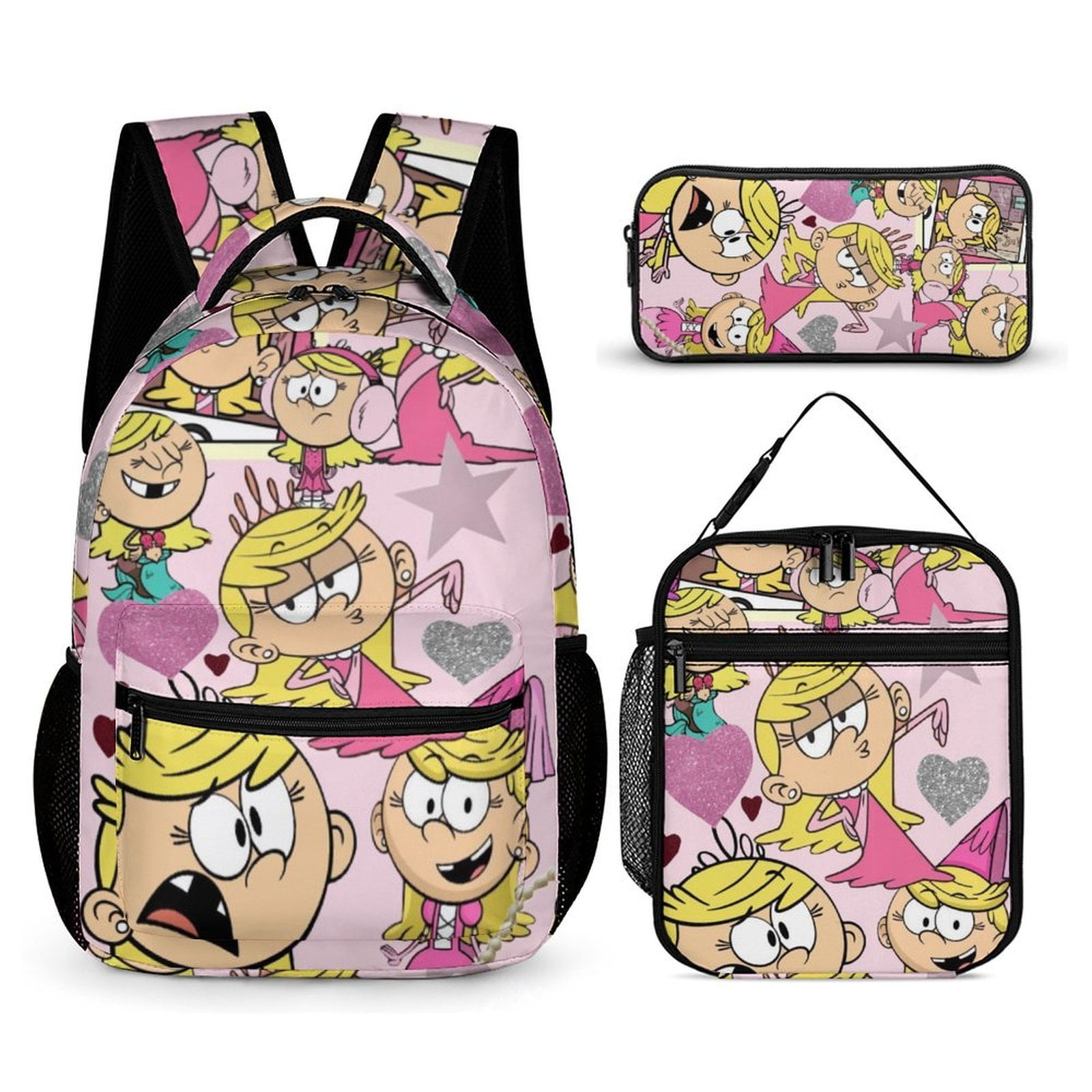 The Loud House 3 Piece Backpack Set School Bag Combination Travel ...