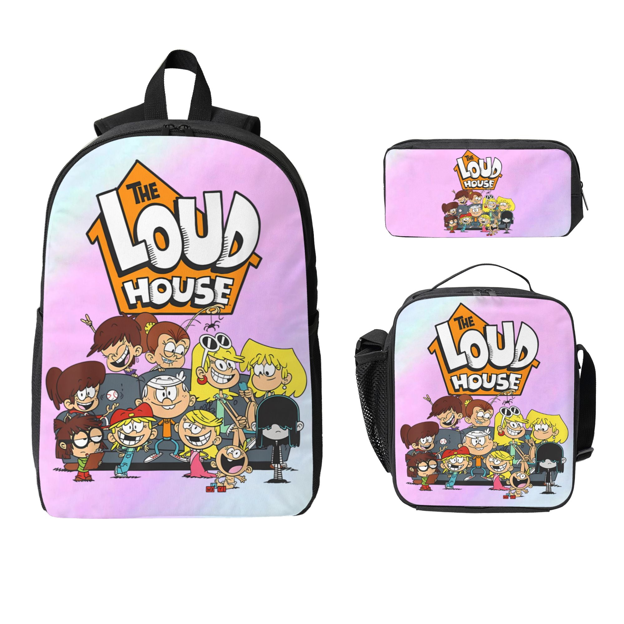 The Loud House 3 Piece Backpack Set with Lunch Bag Pencil Case , High ...