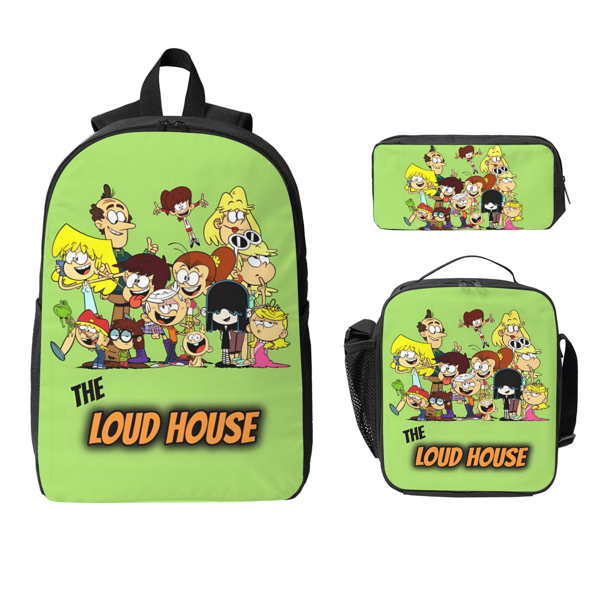 The Loud House 3 Piece Backpack Set with Lunch Bag Pencil Case , High ...