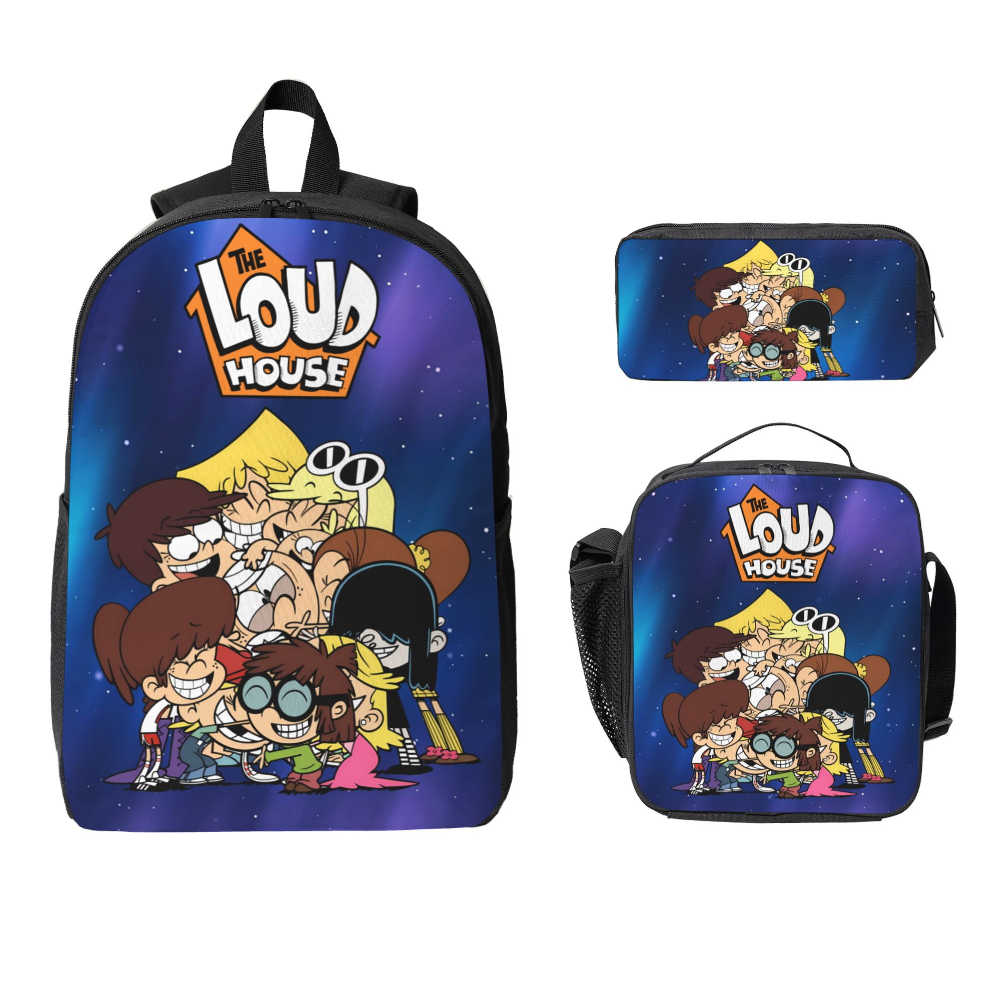 The Loud House 3 Piece Backpack Set with Lunch Bag Pencil Case , High ...