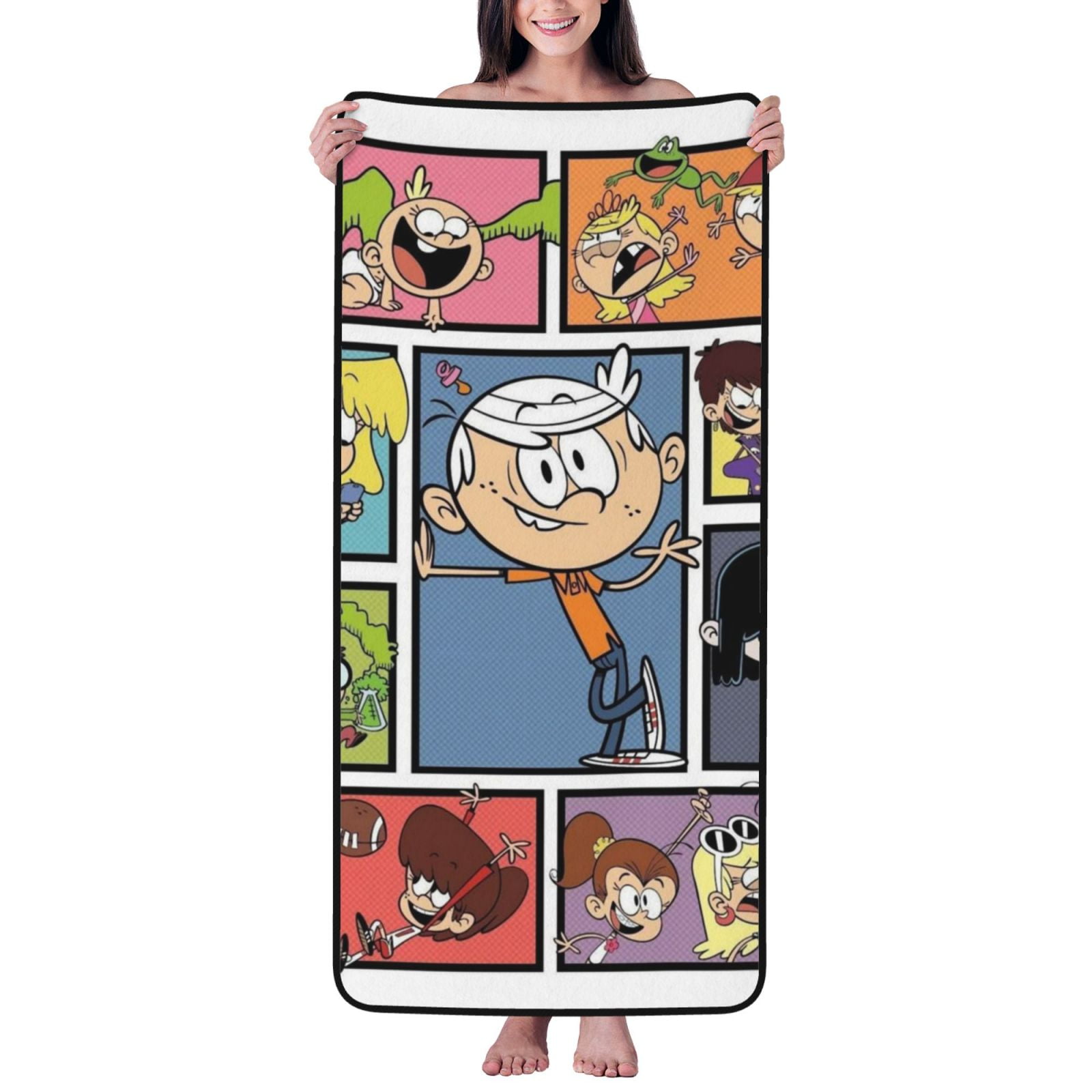 The Loud House Beach Towel 27x55 Inch Coral Velvet Bath Towel For ...