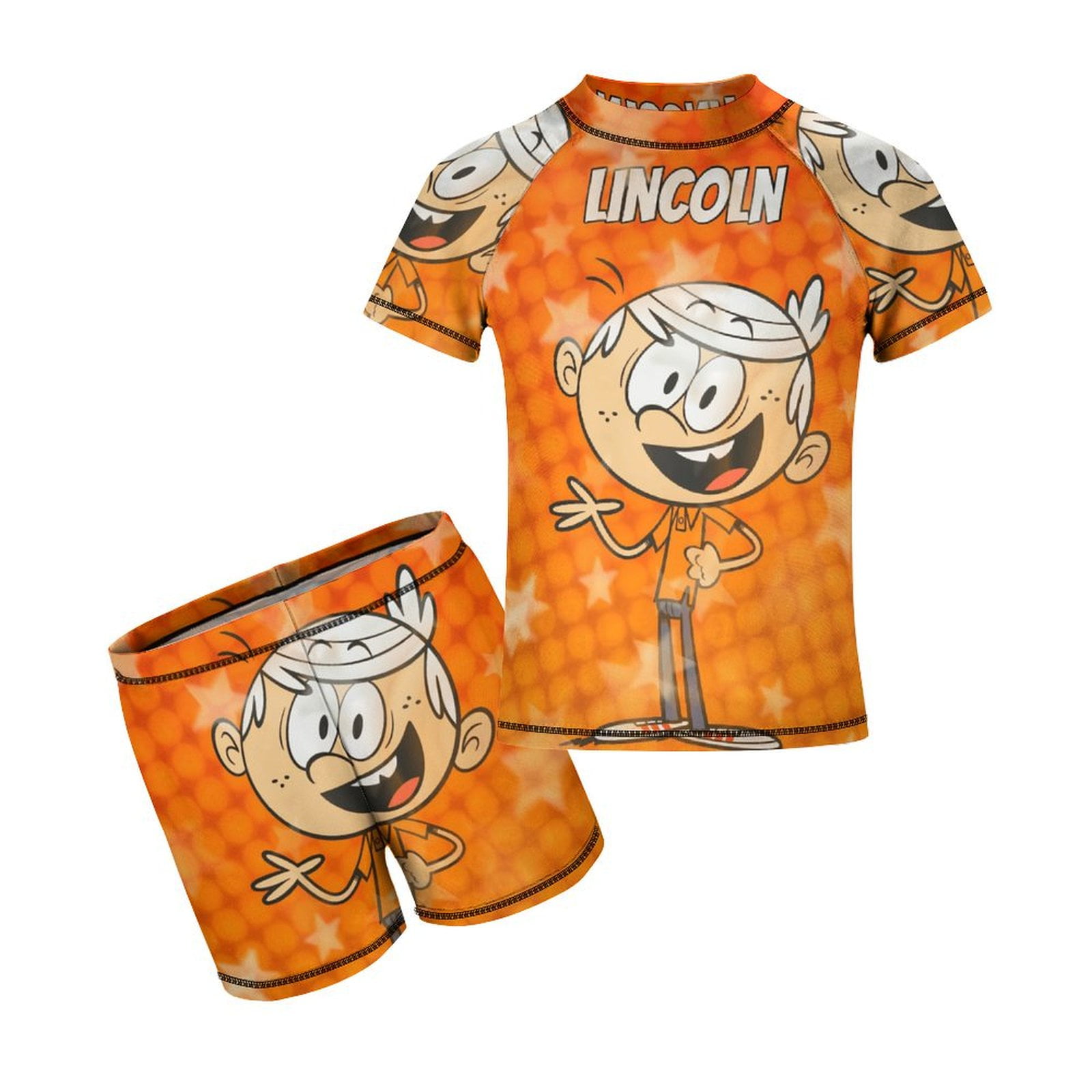 The Loud House Boys 2-Piece Swimsuit Set, Short Sleeve Rash Guard ...