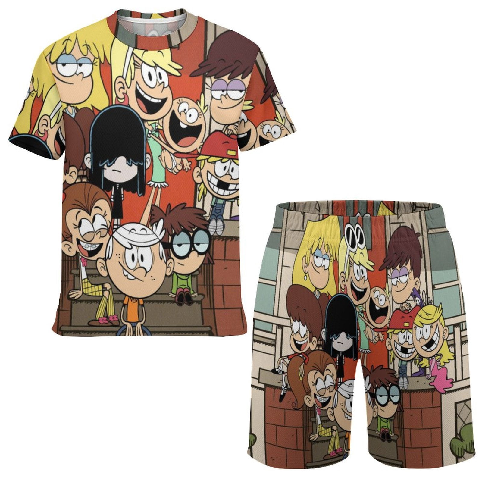 The Loud House Boys Girls Short Sleeve Mesh T-Shirt And Shorts Outfit ...
