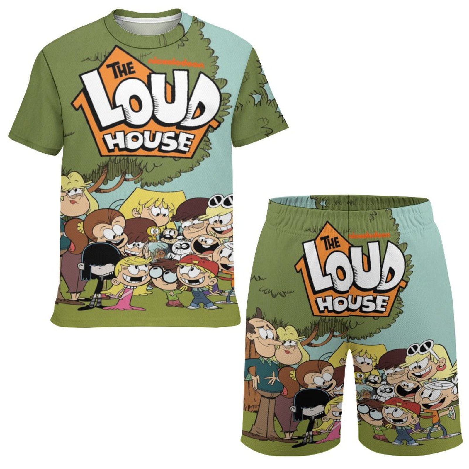 The Loud House Boys Girls Short Sleeve Mesh T-Shirt And Shorts Outfit ...
