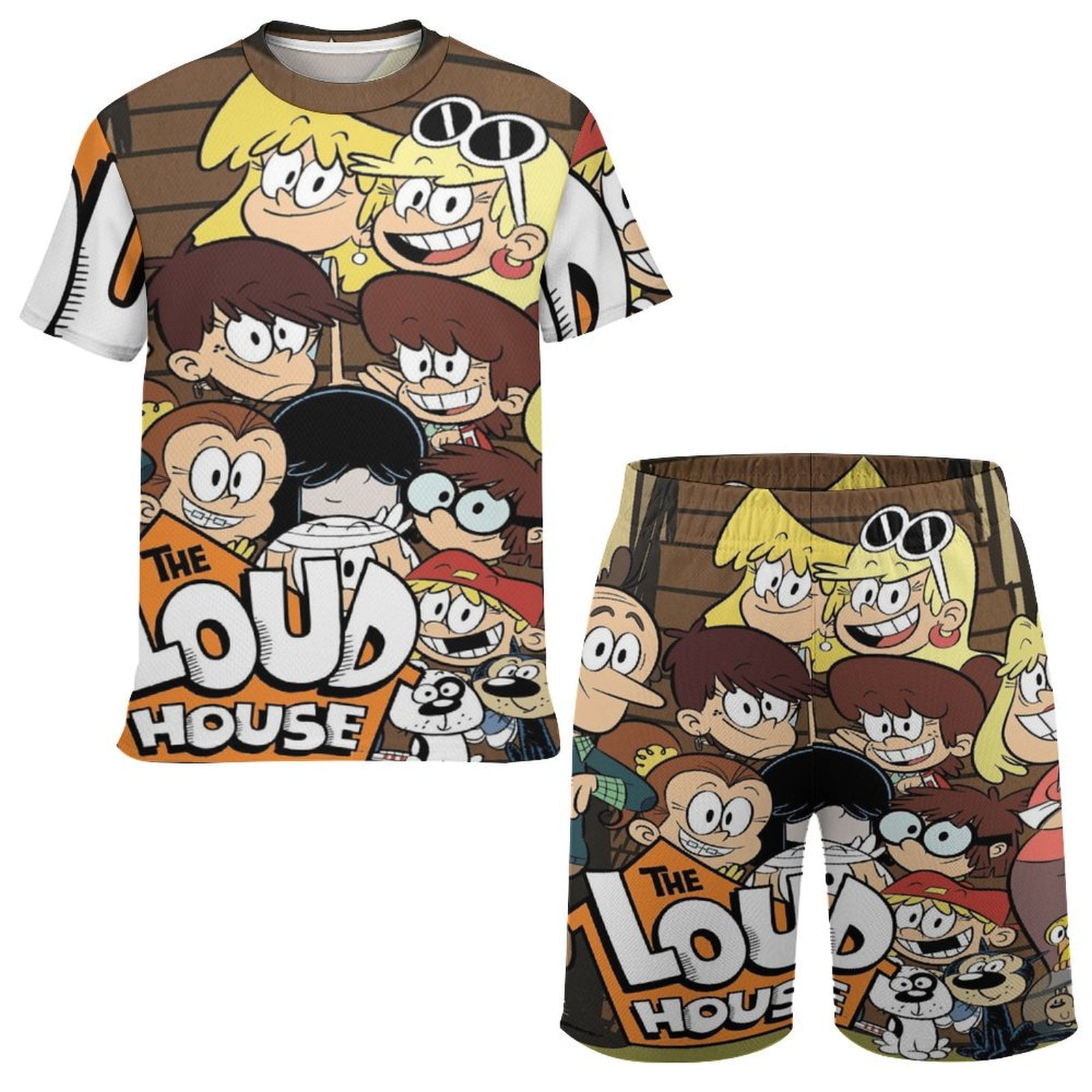 The Loud House Boys Girls Short Sleeve Mesh T-Shirt And Shorts Outfit ...