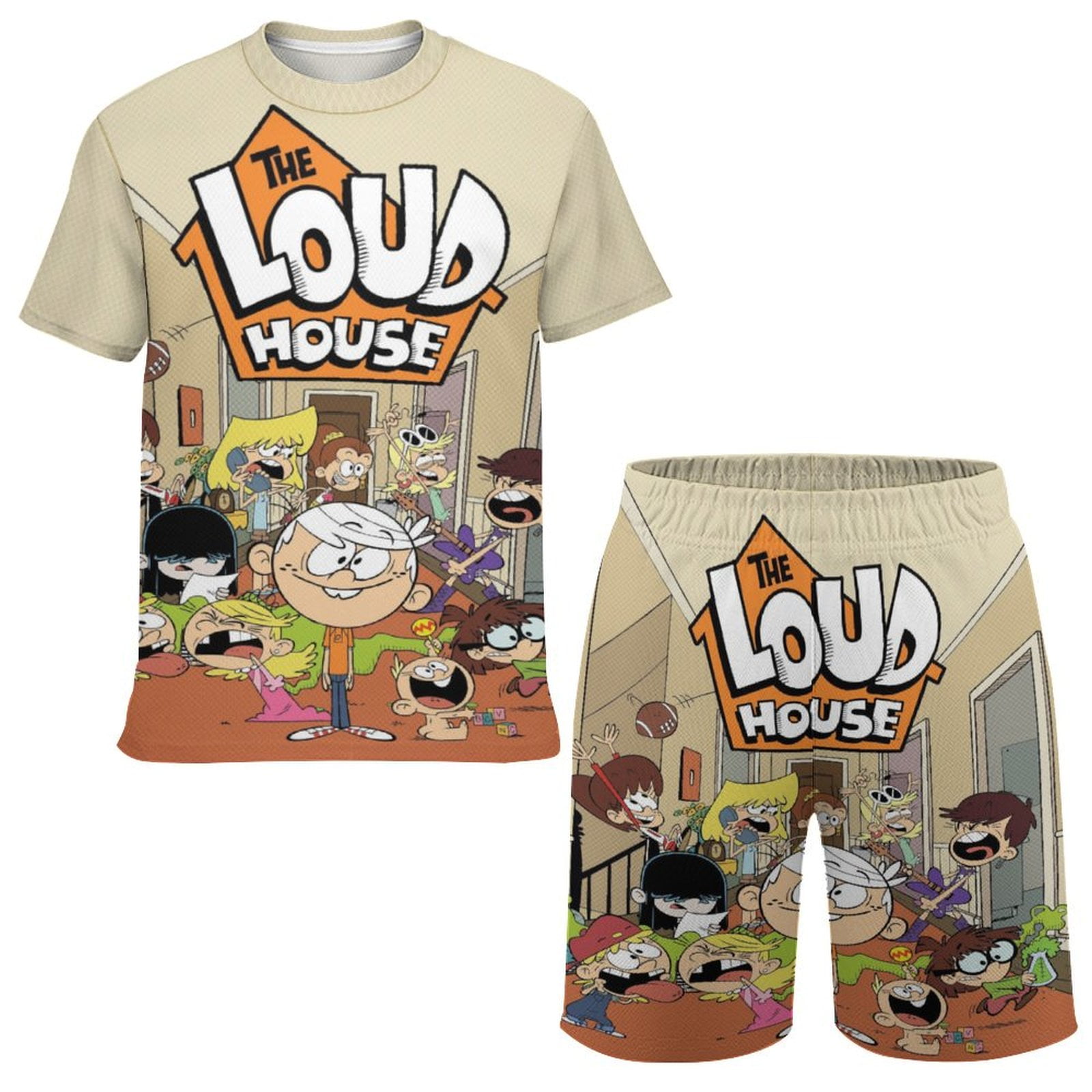The Loud House Boys Girls Short Sleeve Mesh T-Shirt And Shorts Outfit ...