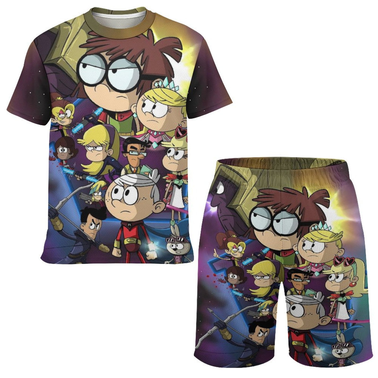 The Loud House Boys Girls Short Sleeve Mesh T-Shirt And Shorts Outfit ...