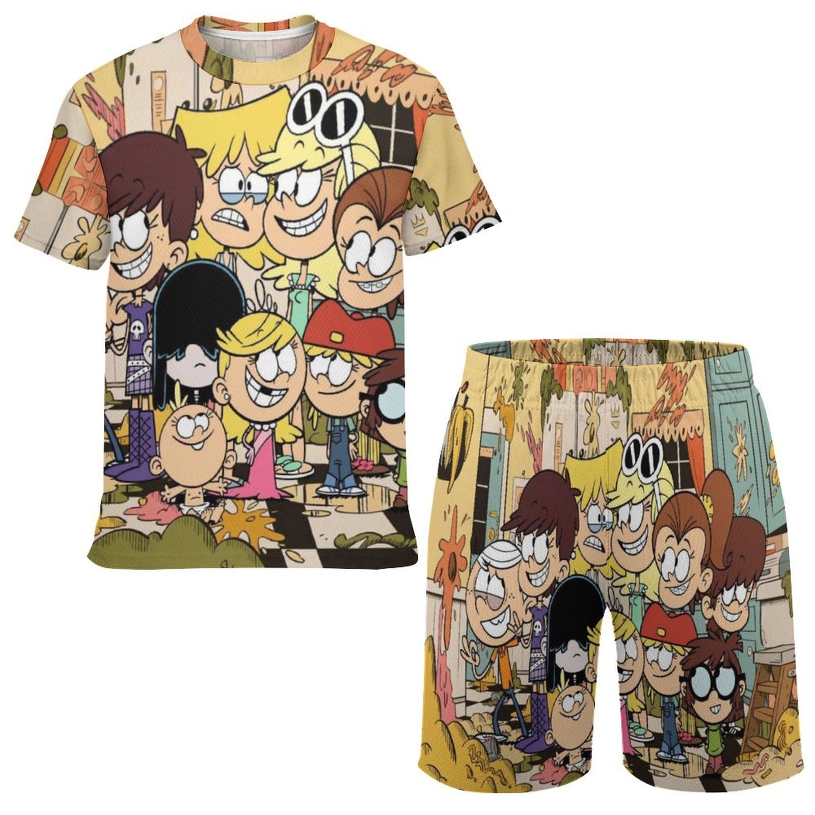 The Loud House Boys Girls Short Sleeve Mesh T-Shirt And Shorts Outfit ...
