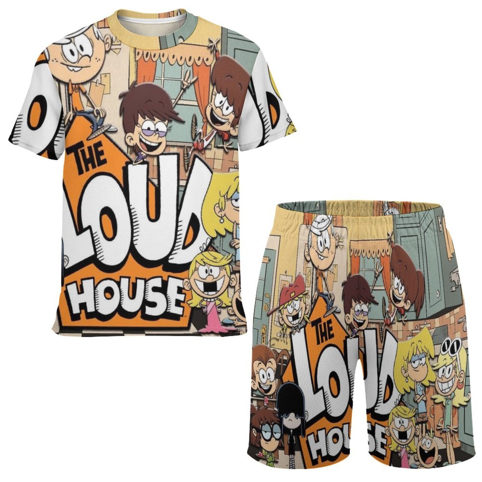 The Loud House Boys Girls Short Sleeve Mesh T-Shirt And Shorts Outfit ...