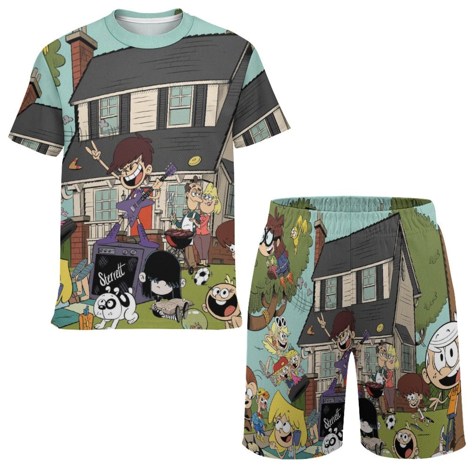 The Loud House Boys Girls Short Sleeve Mesh T-Shirt And Shorts Outfit ...