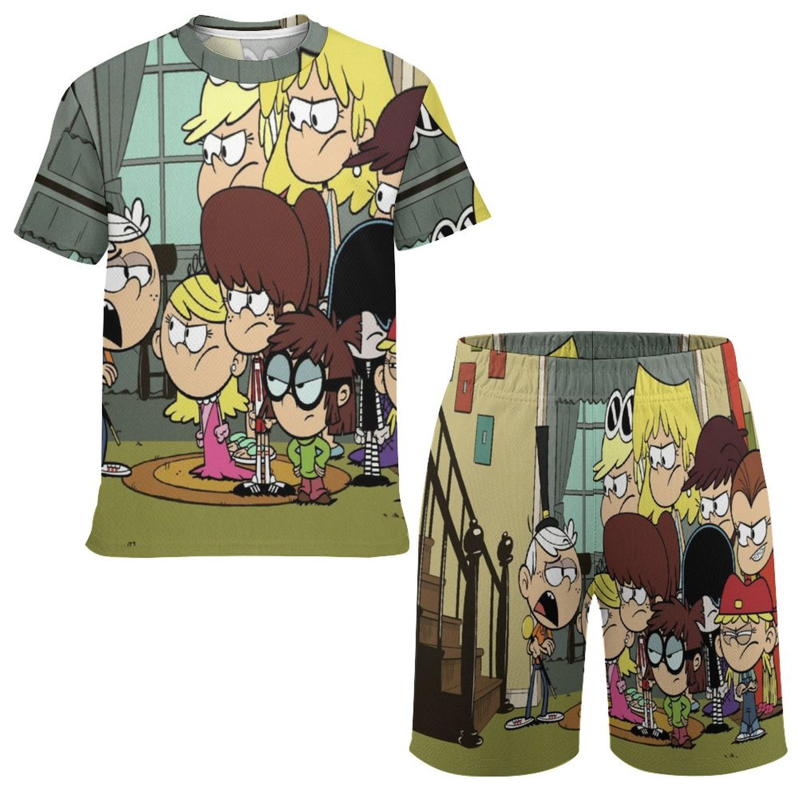 The Loud House Boys Girls Short Sleeve Mesh T-Shirt And Shorts Outfit ...