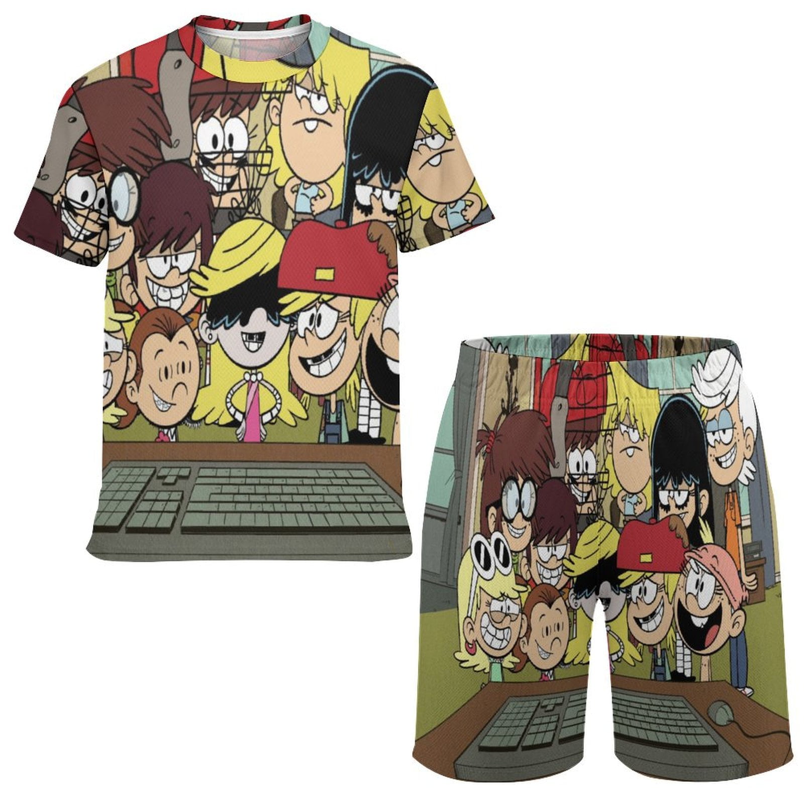 The Loud House Boys Girls Short Sleeve Mesh T-Shirt And Shorts Outfit ...