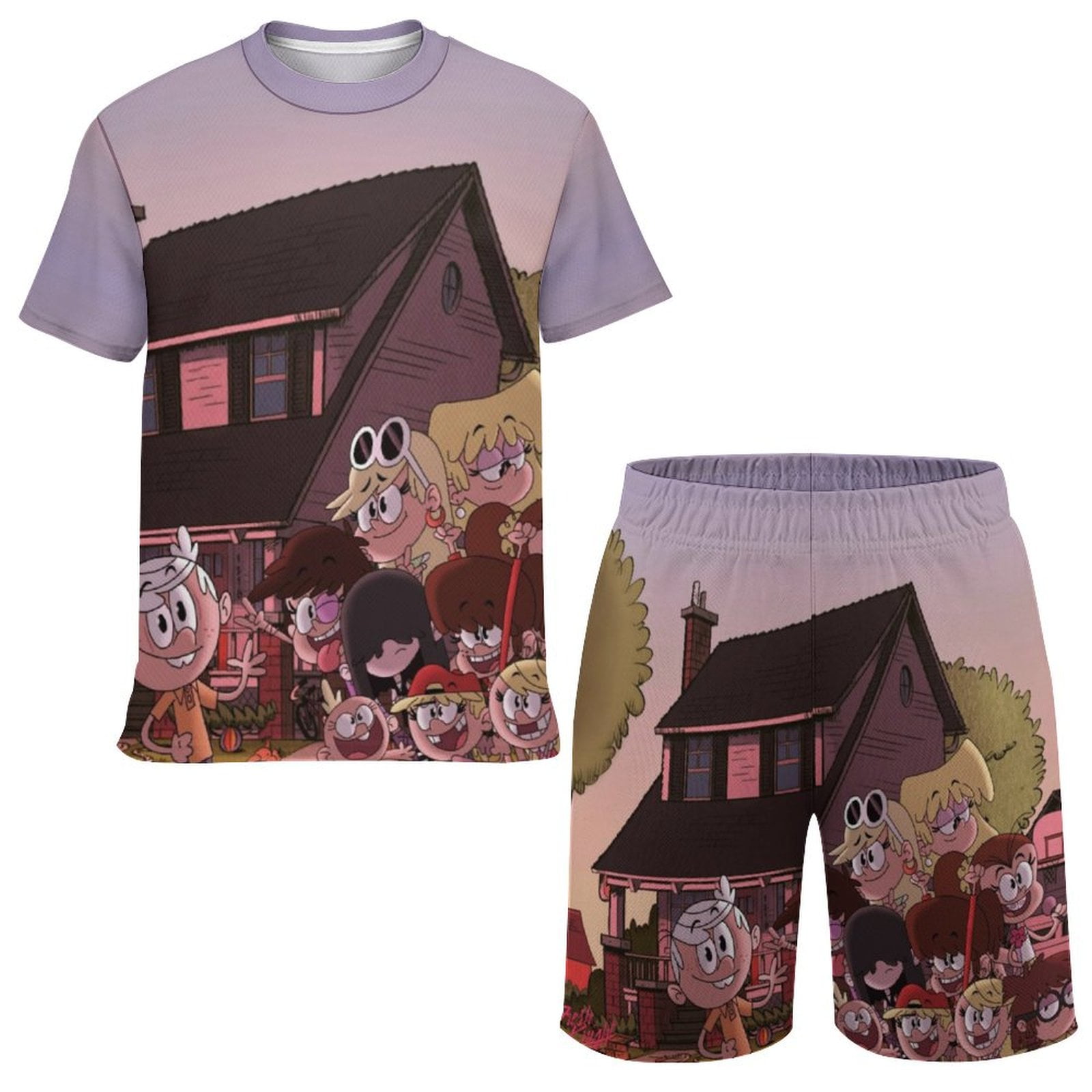 The Loud House Boys Girls Short Sleeve Mesh T-Shirt And Shorts Outfit ...