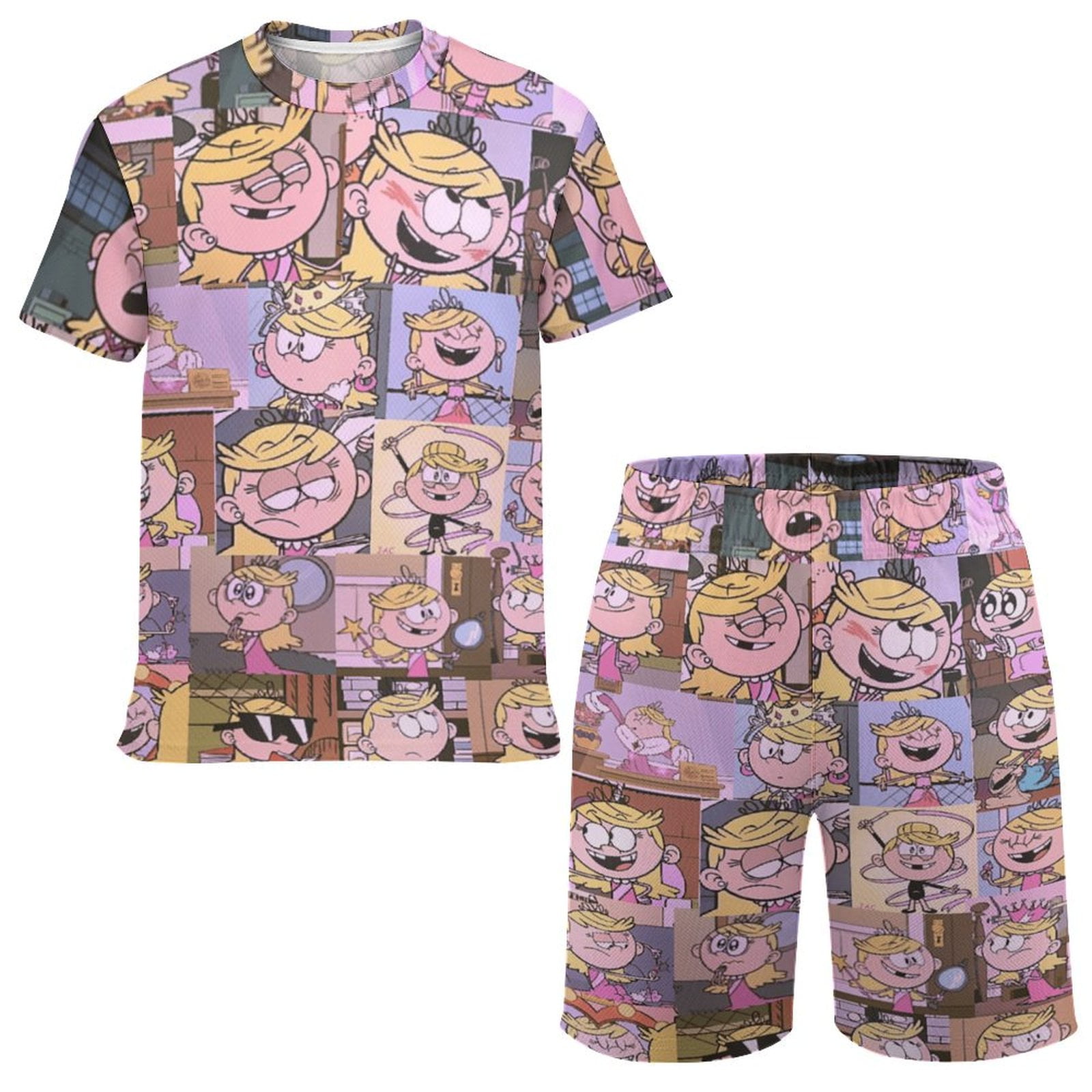 The Loud House Boys Girls Short Sleeve Mesh T-Shirt And Shorts Outfit ...