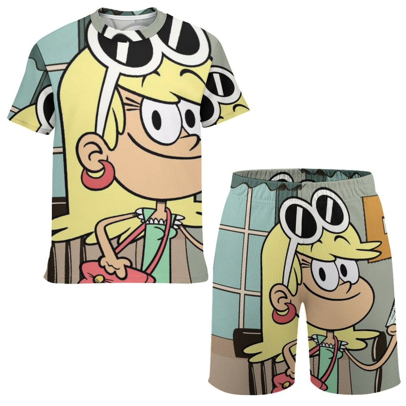 The Loud House Boys Girls Short Sleeve Mesh T-Shirt And Shorts Outfit ...