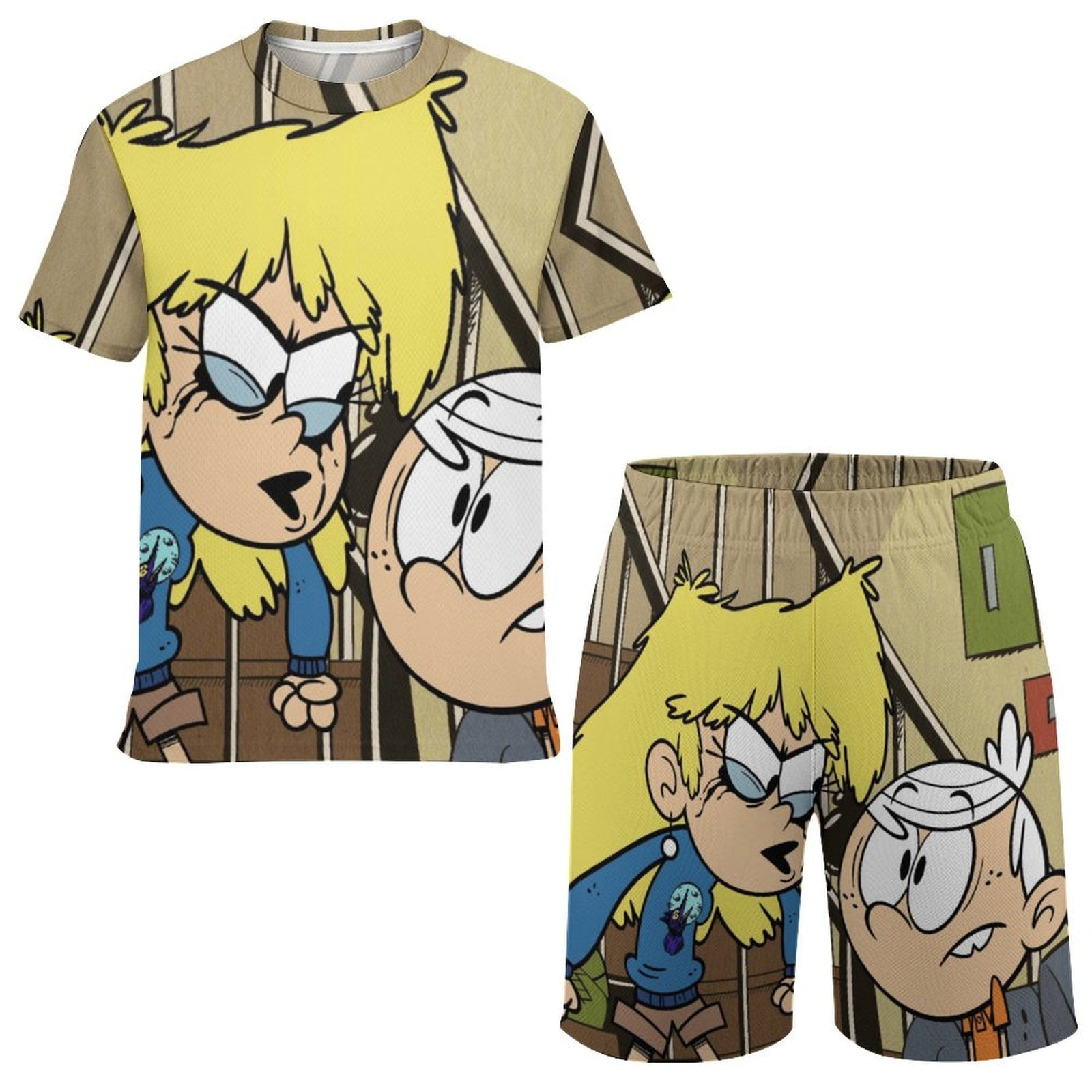 The Loud House Boys Girls Short Sleeve Mesh T-Shirt And Shorts Outfit ...