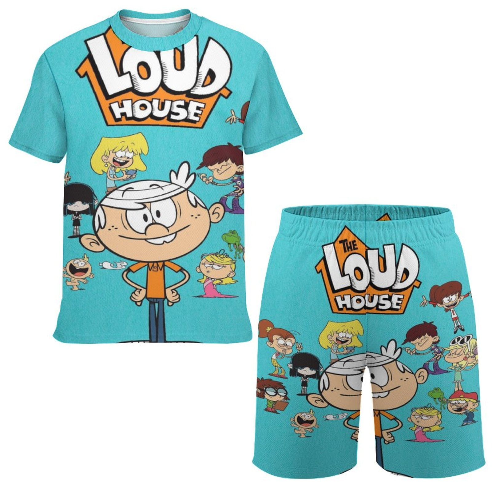 The Loud House Boys Girls Short Sleeve Mesh T-Shirt And Shorts Outfit ...
