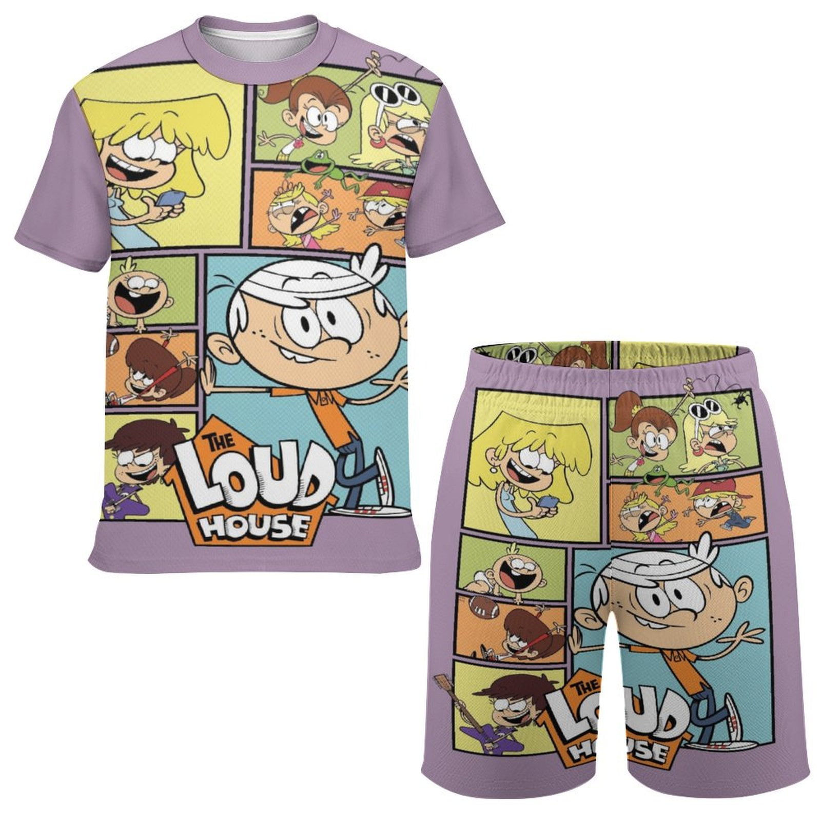 The Loud House Boys Girls Short Sleeve Mesh T-Shirt And Shorts Outfit ...