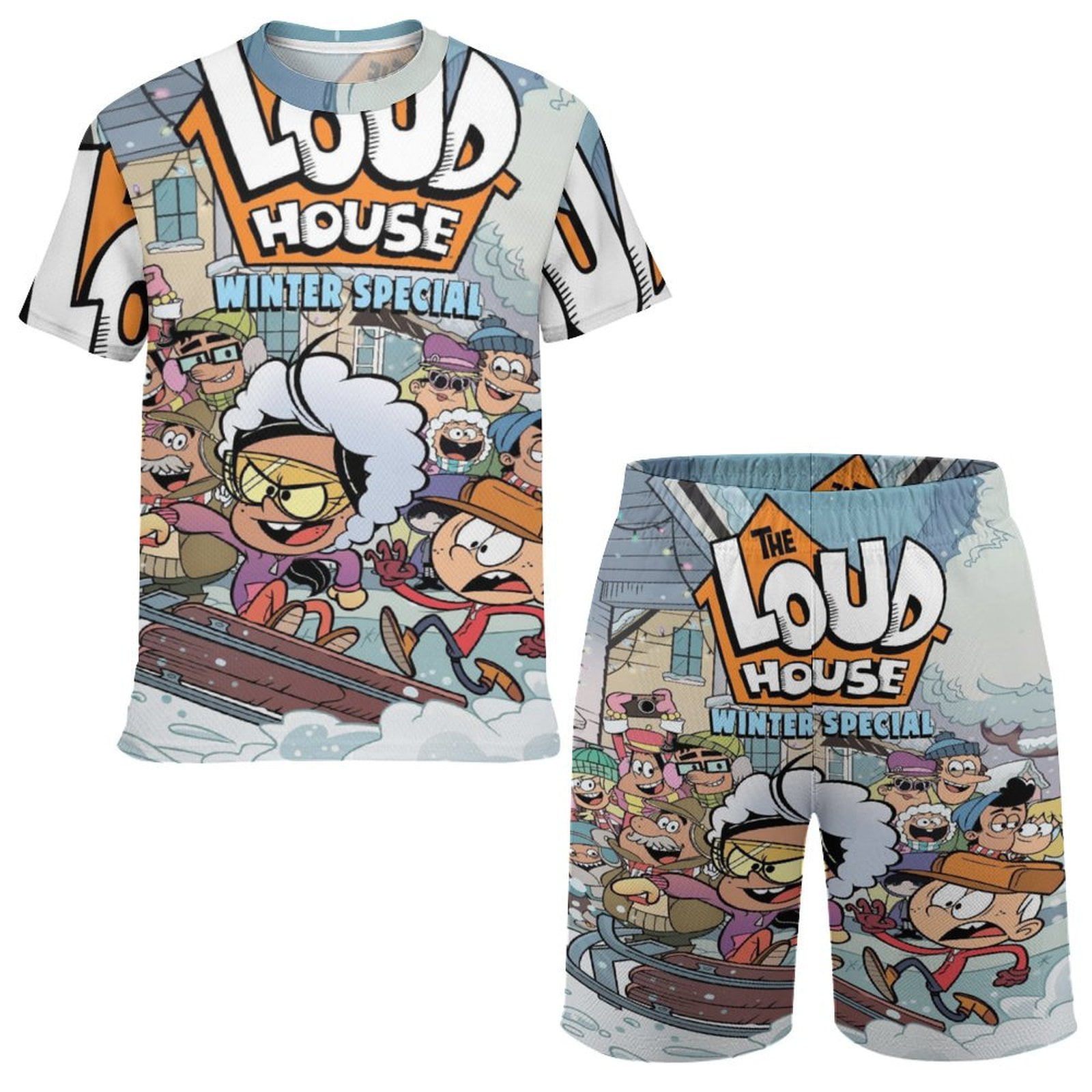 The Loud House Boys Girls Short Sleeve Mesh T-Shirt And Shorts Outfit ...