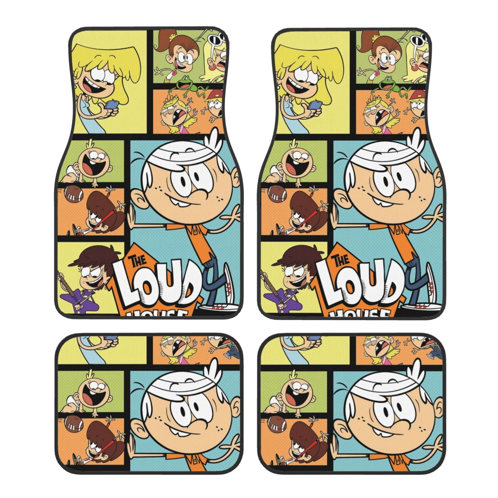 The Loud House Car Floor Mats Set of 4, Anti-Skid Universal Automotive ...