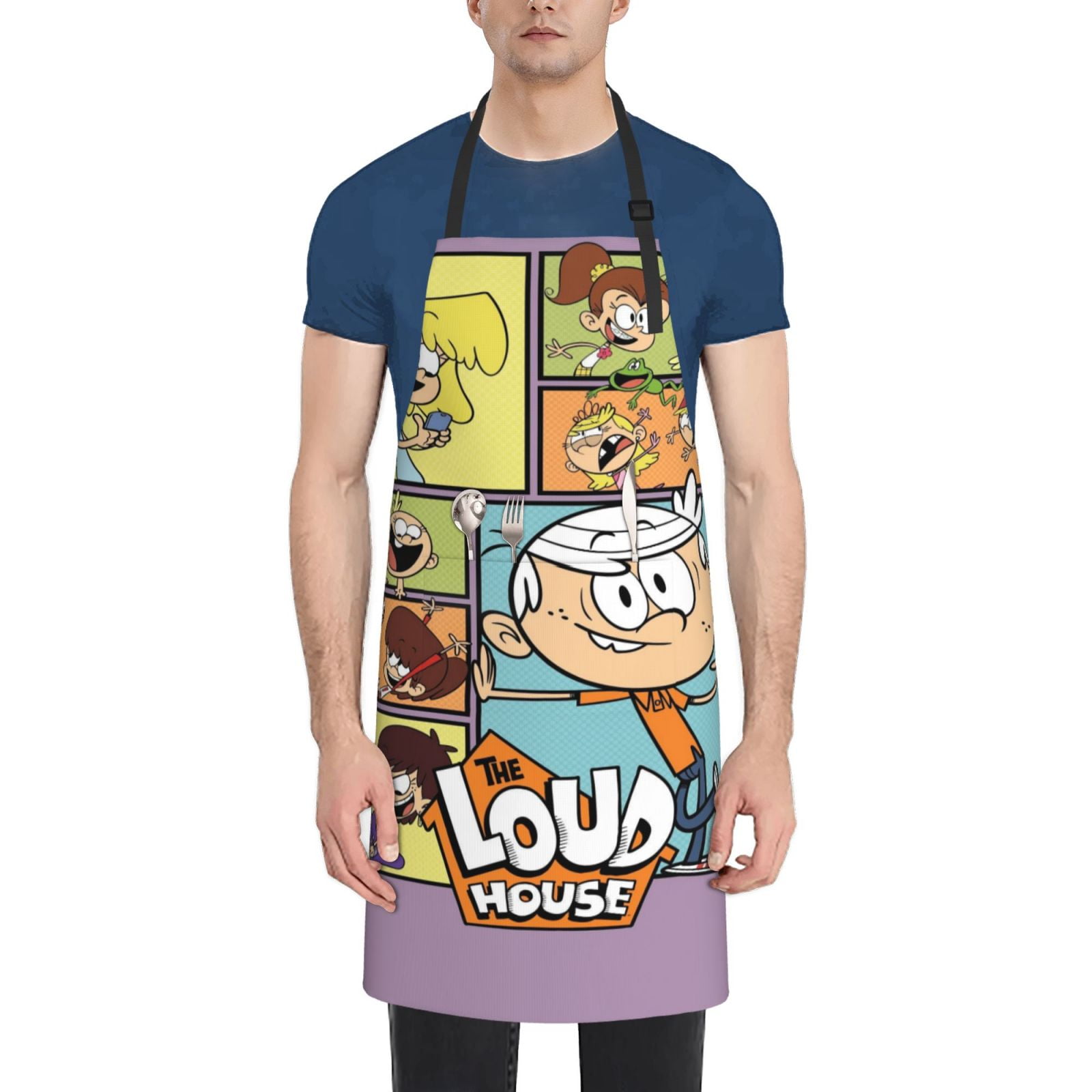 The Loud House Kitchen Cooking Aprons, Adjustable Bib Soft Chef Apron ...