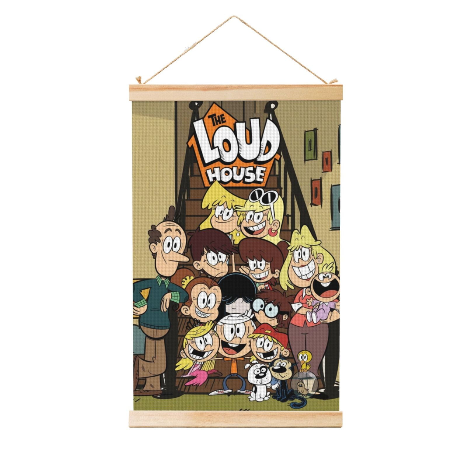 The Loud House Poster Canvas Wooden Shaft Hanging Poster Home Decor ...