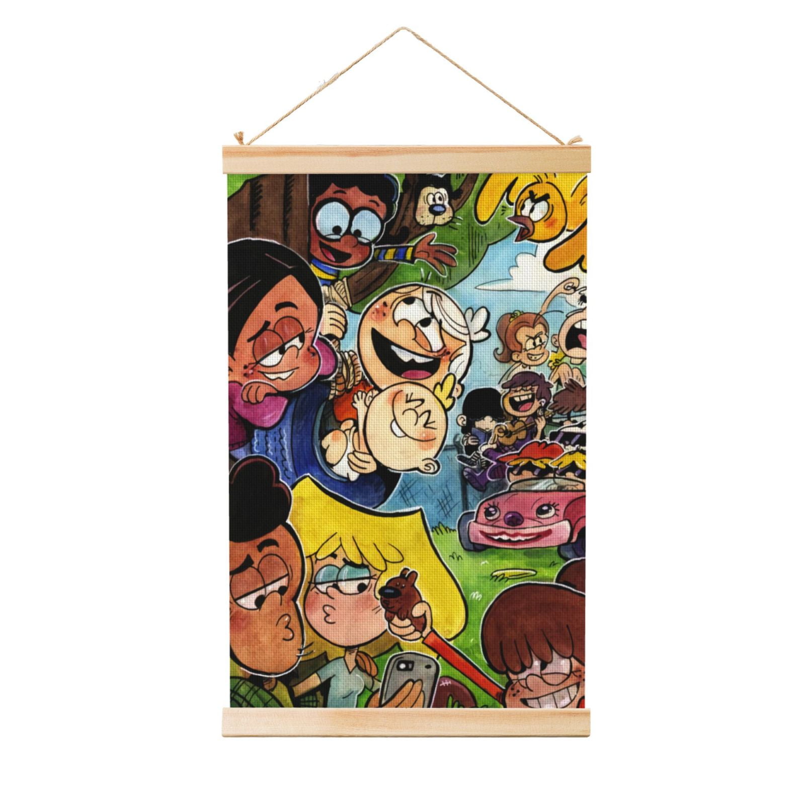 The Loud House Poster Canvas Wooden Shaft Hanging Poster Home Decor ...