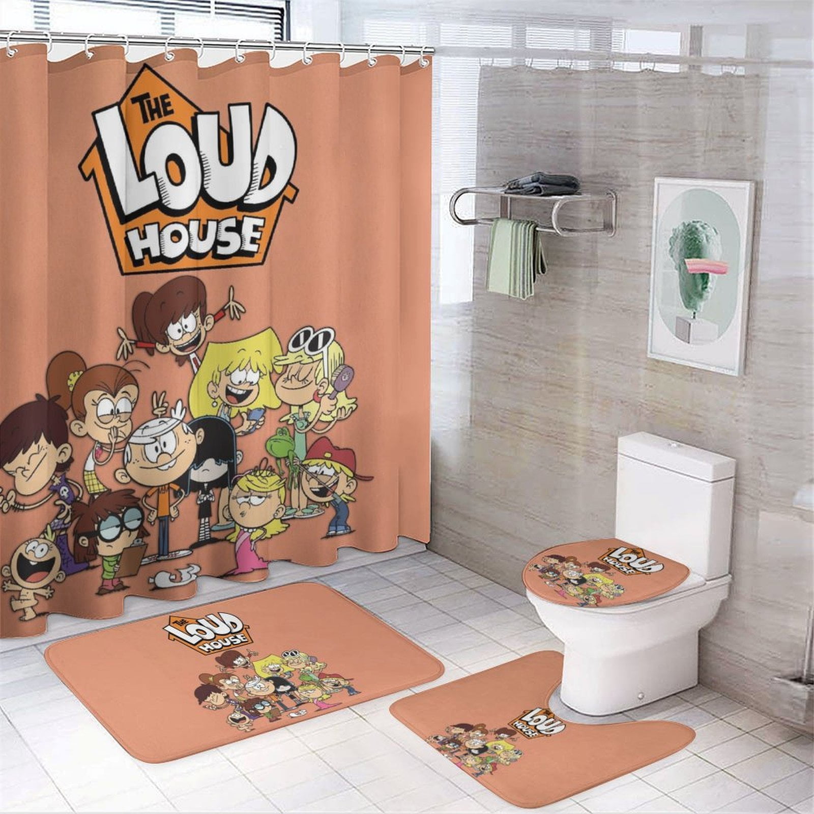 The Loud House Shower Curtain Set 4 Piece, Set Bathroom Sets with Rugs ...