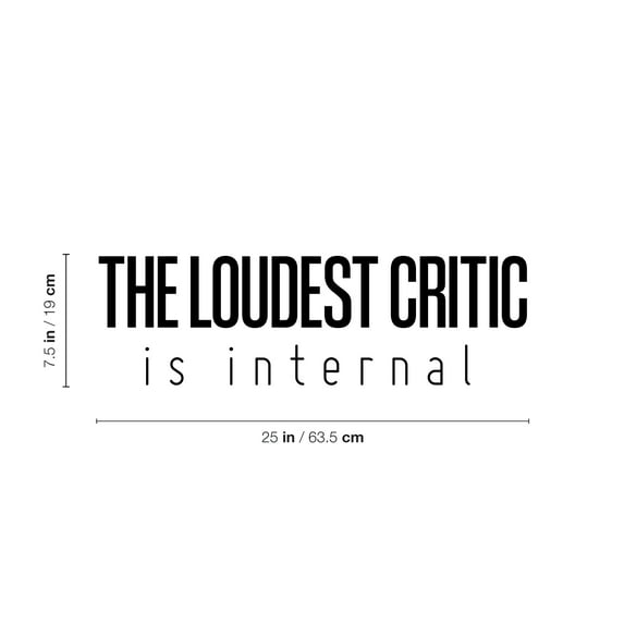 The Loudest Critic is Internal Black 75" 25" Wall Art Decal Vinyl ...